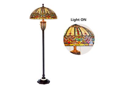 China Vintage Baroque Warm Light Floor Lamp With Led Bulb Tiffany Style Easy Move for sale