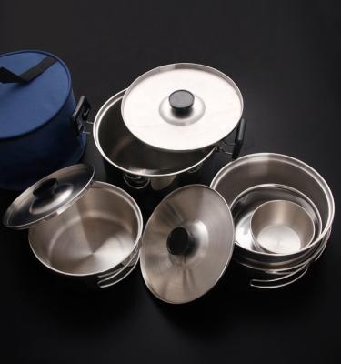 Cina Disordine di campeggio Kit Camping Cookware Set della ciotola di verdure del vaso della minestra di Set Outdoor Cooking del cuoco del campo di OEM/ODM in vendita