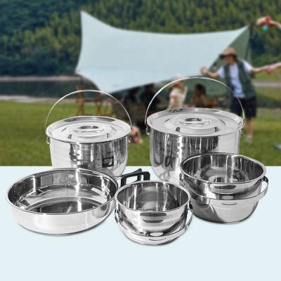 Cina Pc di vendita diretta 9 della fabbrica che cucinano l'insieme di campeggio all'aperto stabilito portatile di campeggio dell'attrezzatura dei vasi e delle pentole di picnic dei vasi e delle pentole in vendita