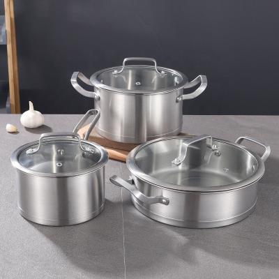 Cina Le nuove pentole della cucina di acciaio inossidabile di arrivo mettono i vasi e filtrano le pentole dell'insieme del vaso della casseruola hanno fissato la cottura in vendita