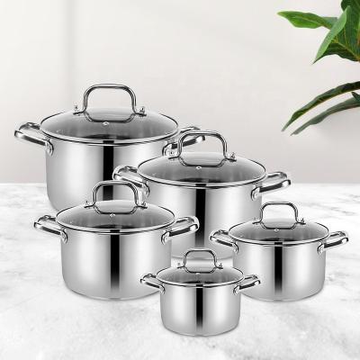 Cina La vendita calda pentole reali della cucina di 10 pezzi ha messo il vaso inossidabile che cucina il vaso della minestra delle pentole in vendita