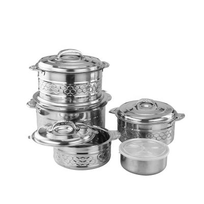 Cina 3pcs doppio che cucina il vaso di riserva della minestra delle pentole dell'alimento di qualità del vaso in vendita