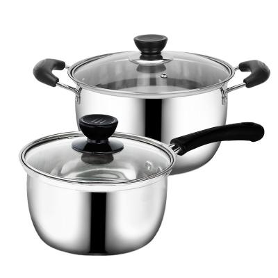 Cina Salsa Pan Milk Pot Soup di acciaio inossidabile di alta qualità & vasi di riserva messi con i vapori in vendita