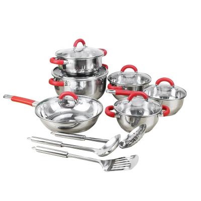 Cina Articolo da cucina che cucina le pentole di acciaio inossidabile dell'insieme 15pcs messe con gli strumenti in vendita