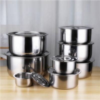 Cina Vaso di riserva di acciaio inossidabile di vendita 5pcs 410 caldi che cucina vaso messo con il coperchio in vendita