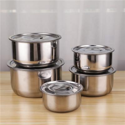 Cina Il vaso basso delle azione di minestra 410 di acciaio inossidabile della cucina dei pc dei pc 5 di Moq 3 ha messo l'insieme delle pentole della grande capacità in vendita