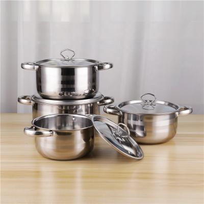 Cina le pentole di 410 della minestra di acciaio inossidabile di qualità 8pcs ristoranti del vaso 20cm 24cm che cucinano insieme in vendita