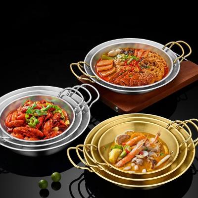 Cina Pentole all'ingrosso Pan Stainless Steel Cooking Paella Pan Frying Pan dei frutti di mare della cucina del venditore più importante in vendita