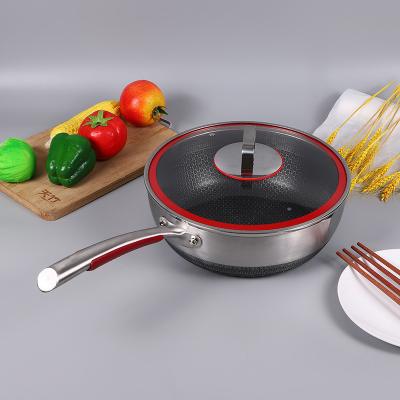 Cina Padelle antiaderanti di cottura di acciaio inossidabile tre volte Pan Induction Cooker Fry Pan di buona qualità in vendita