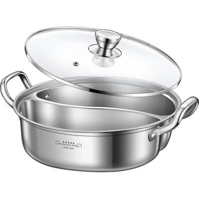 Cina Induzione calda di vendita 28cm che cucina il vaso della minestra dello stufato di castrato di acciaio inossidabile delle pentole 304 del vaso con il coperchio di vetro in vendita