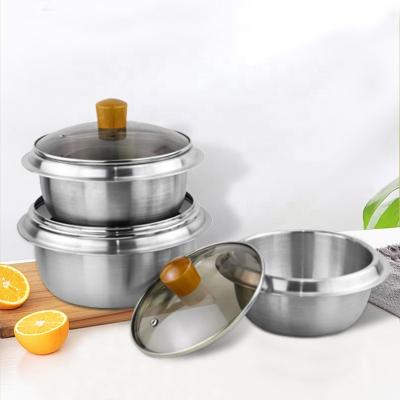 Cina Alimento di alta qualità che cucina l'insieme di riserva del vaso del ristorante dell'acciaio inossidabile 18cm 20cm 22cm del vaso 304 che cucina vaso in vendita