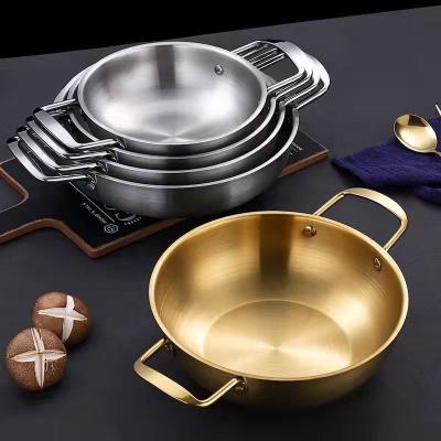 Cina La Corea di vendita calda che cucina induzione delle pentole della cucina che frigge le pentole d'acciaio della paella di Pan Seafood Frying Pan Stainless in vendita