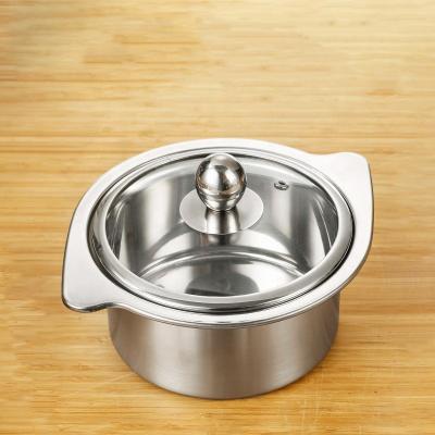 Cina Doppio sapore d'argento del vaso della minestra dell'articolo da cucina di prezzo franco fabbrica che cucina vaso Mini Hotpots With Binaural Handle in vendita