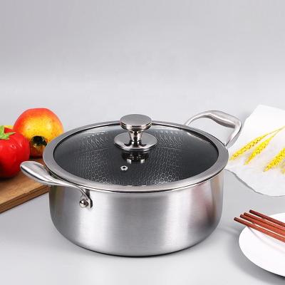 Cina Vasi antiaderanti della minestra di vendita di Amazon della cucina delle pentole 304 del favo d'argento multifunzionale caldo di acciaio inossidabile in vendita