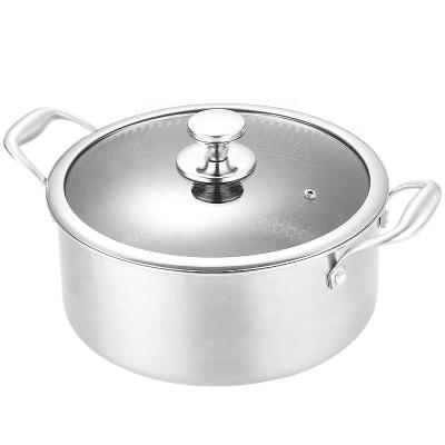 Cina Vaso di cottura antiaderante di vendita caldo del vaso dell'acciaio inossidabile di induzione del fornello della minestra del favo di riserva antiaderante del vaso con il coperchio in vendita