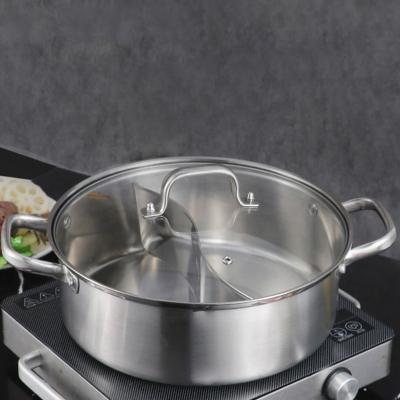 Cina Pentole saldate di induzione del vaso della minestra di Due-sapore dello stufato di castrato del vaso di acciaio inossidabile di alta qualità 18/8 con il coperchio di vetro in vendita
