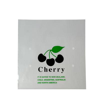 China Opp Customized Logo Plastic Bag With Preserved Permeable Hole Cherry Fresh Fruit and Vegetables Packaging Bag for sale