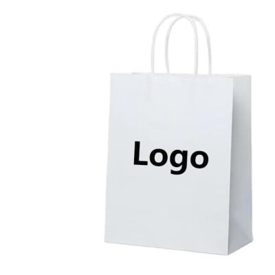 China Custom Printing Biodegradable Restaurant Personalised Gift Twisted Handles Shipping Bag Brown and White Kraft Paper Bag for sale