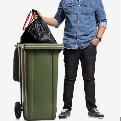 China 5-50 mic Espesor de carga pesada de cuerda de tracción Bolsa de basura biodegradable con superficie en relieve en venta