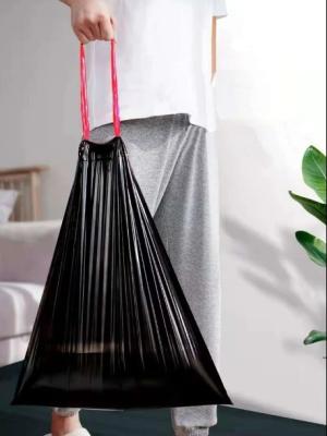 China Verde 13 galones en relieve de la cuerda de tracción biodegradable bolsas de basura de basura Fuerte y resistente en venta