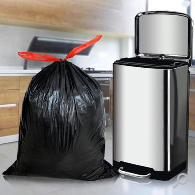 China Verde 13 galones en relieve de la cuerda de tracción biodegradable bolsas de basura de basura Fuerte y resistente en venta