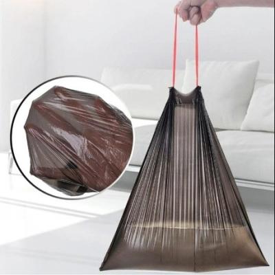 China Verde 13 galones en relieve de la cuerda de tracción biodegradable bolsas de basura de basura Fuerte y resistente en venta