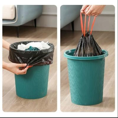 China Verde 13 galones en relieve de la cuerda de tracción biodegradable bolsas de basura de basura Fuerte y resistente en venta