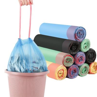 China Saco de basura de cuerda de tira ecológico para residuos de cocina Material HDPE en venta
