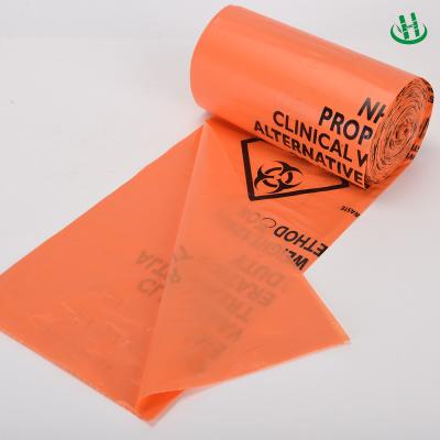 중국 1 톤 맞춤형 로고 의료 라인어 플라스틱 바이오 위험 가방 노란색 보안 HDPE 용납 가방 CN SHN 판매용