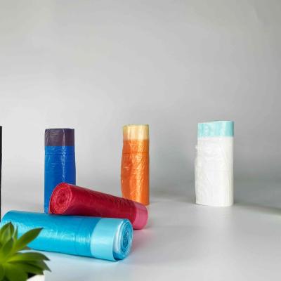 中国 手持ちの引っ張るロープ カスタム プラスチックバッグ ロールパッケージ 家庭用 引線ゴミ袋 販売のため