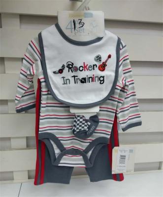 Cina I vestiti organici del neonato del cotone hanno messo l'abbigliamento alla moda del commercio equo e solidale del bambino di progettazione in vendita