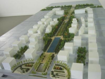 중국 혼합 용도 블록, 도로 및 녹지 공간이 있는 현대 도시 계획 레이아웃의 건축 모델 판매용