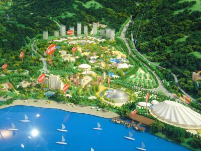 Китай Архитектурная модель мастер-плана побережья и парка со смешанным использованием, водными особенностями и зелеными насаждениями продается