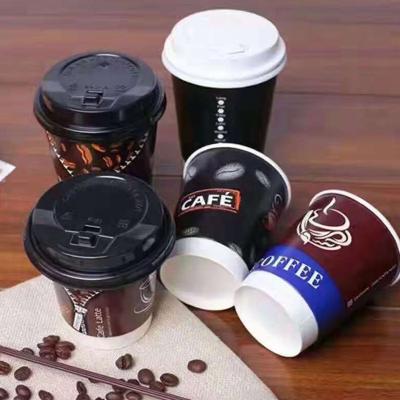 China Hollow 12oz 8oz Double Walled Paper Coffee Cups Heat protection for sale