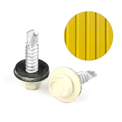 中国 5.5x25 亜鉛合金で覆われたHEX頭 EPDM洗濯機で自己掘削シール 屋根ビメタル 販売のため
