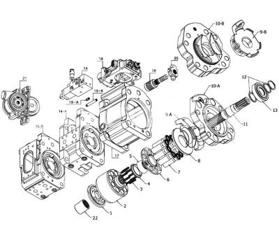 Chine Pièces de rechange de pompe hydraulique de KAWASAKI K5V200 à faible bruit pour l'excavatrice de à vendre
