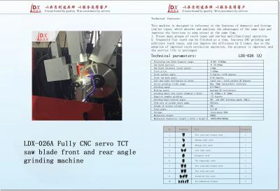 Китай Servo Full CNC Front And Rear Angle TCT Saw Blade Grinding Machine LDX-026A (Сервоуправляемая полная CNC передняя и задняя стороны) продается