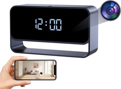 China 1080P HD Mini Wifi Spy Camera Clock , Mini Hidden Clock Camera Night Vision for sale