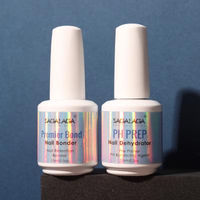China SAGALAGA High Quality Acid Free Nail Primer and Prep Dehydrator Private Label Gel Polish No Lamp Primer Bonder Nails for sale