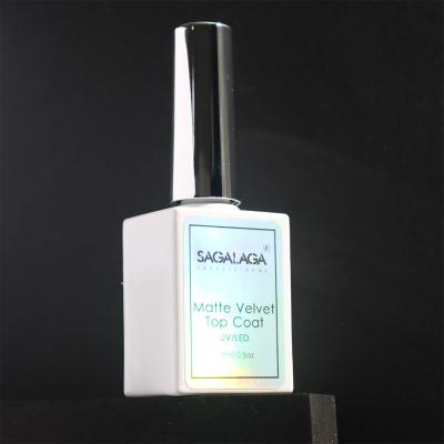 China SAGALAGA No Wipe Uv/Led Matte Top Coat Long Lasting Soak Off Gel Polish Top Coat for Nail Supplies Salon and Home for sale