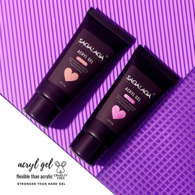 China SAGALAGA Private Label Soak Off Hard Gel Nail Builder Extension Nude Acrylic Gel Polish With Glitter Gel for sale