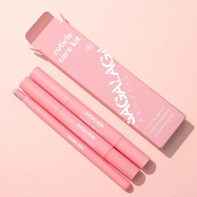 China SAGALAGA Cuticle Softener Remover Oil Serum Pens Set Custom Private Logo Cuticle Scented Oil Pen Pusher Kit for sale