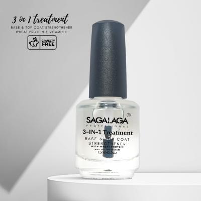 China OEM Salon Quality Nail Strengthener Treatment for Nails Care Repair Clear Nail Polish Base Coat 15ml Bottle for sale