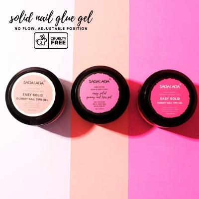 China SAGALAGA Strong Adhesive Solid Gel Glue Custom Logo Glue Gel Polish for Press on Nail Transparent Tips Glue for sale