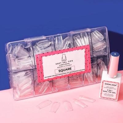 China SAGALAGA Customized Soft Nail Gel Glue Soft Gel Nail Extension Tips Glue Nail Glue Gel for sale