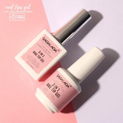 China Acrylic Nails UV Gel X Full Cover Nail Tips Gel Professional 3 in 1 Nail Glue Gel for Almond/Ballerina Coffin Nails for sale