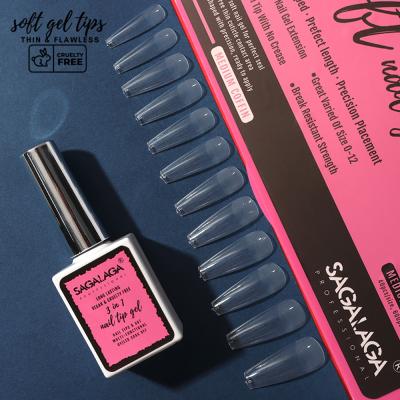 China DIY Salon Nails Short French Tip Pmma Soft Coffin Gel Tip Press on Acrylic Nails for Beautiful and Natural-Looking Nails for sale