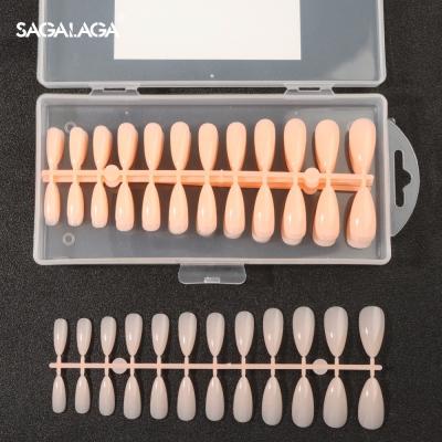 China 240pcs Box Full Cover Color Press on Coffin Nail Tips Red Almond Stiletto Square French Finger Style for French Style for sale