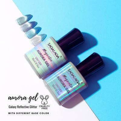 China UV Gel Cat Eye Beige Nail Polish Crystal Magnetic Effect and HEMA FREE Formula for Press on Nails for sale