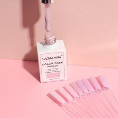 China Non-Toxic SAGALAGA Soak Off Nail Base Coat Gel Polish Private Label OEM Nail Gel Polish Color Gel 15ML for NAIL ART SALON for sale